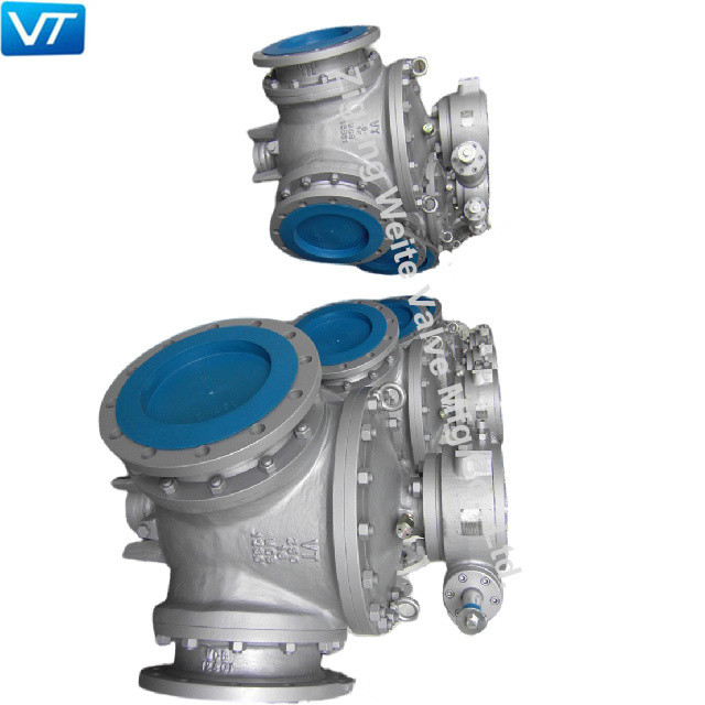 Flange Ends Y Type Pipeline Ball Valve Bare Stem Carbon Steel