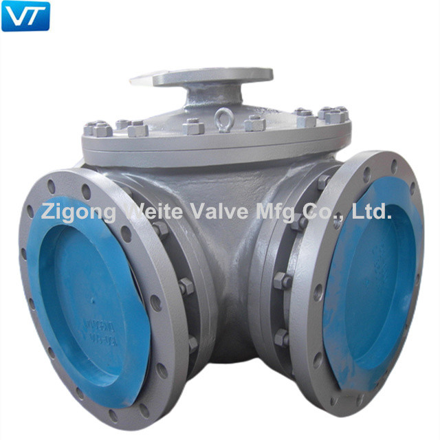 DN250 Pipeline Ball Valve Bare Stem L Type Three Way 16 Inch