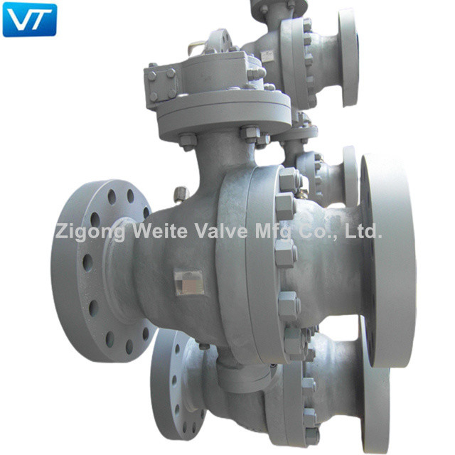 ASME B16.10 Trunnion Mounted Ball Valve Stainless Steel Worm Gear Ball Valve